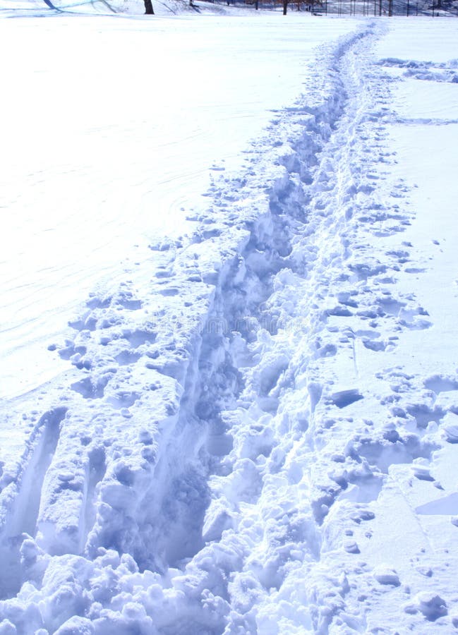Curvy path in snow stock image. Image of covered, december - 65875999