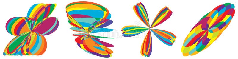 Curvy Random Vibrant Colourful Abstract Shapes, Design Elements Set ...