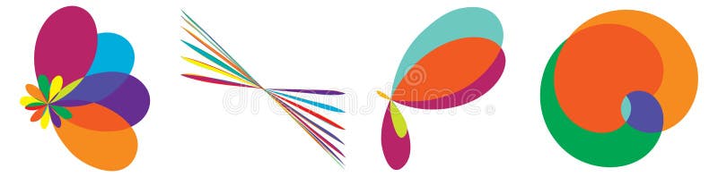 Curvy Random Vibrant Colourful Abstract Shapes, Design Elements Set ...