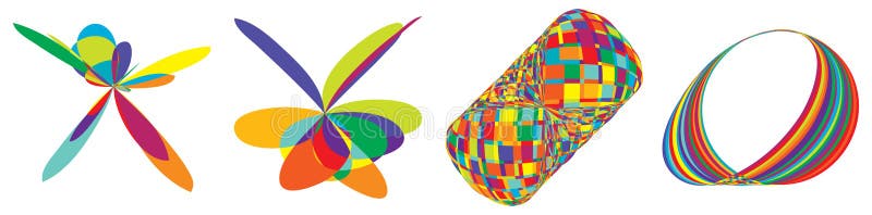 Curvy Random Vibrant Colourful Abstract Shapes, Design Elements Set ...