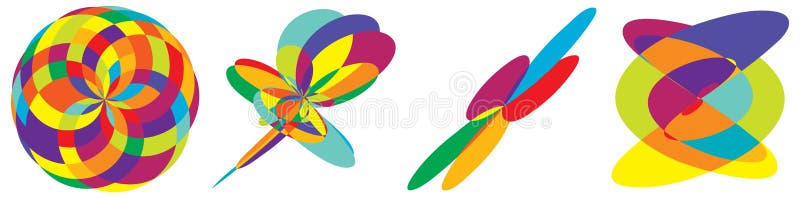 Curvy Random Vibrant Colourful Abstract Shapes, Design Elements Set ...