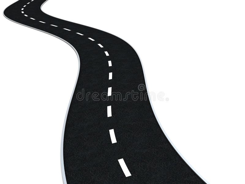 Curved Winding Asphalt Road Stock Illustration - Illustration of street ...