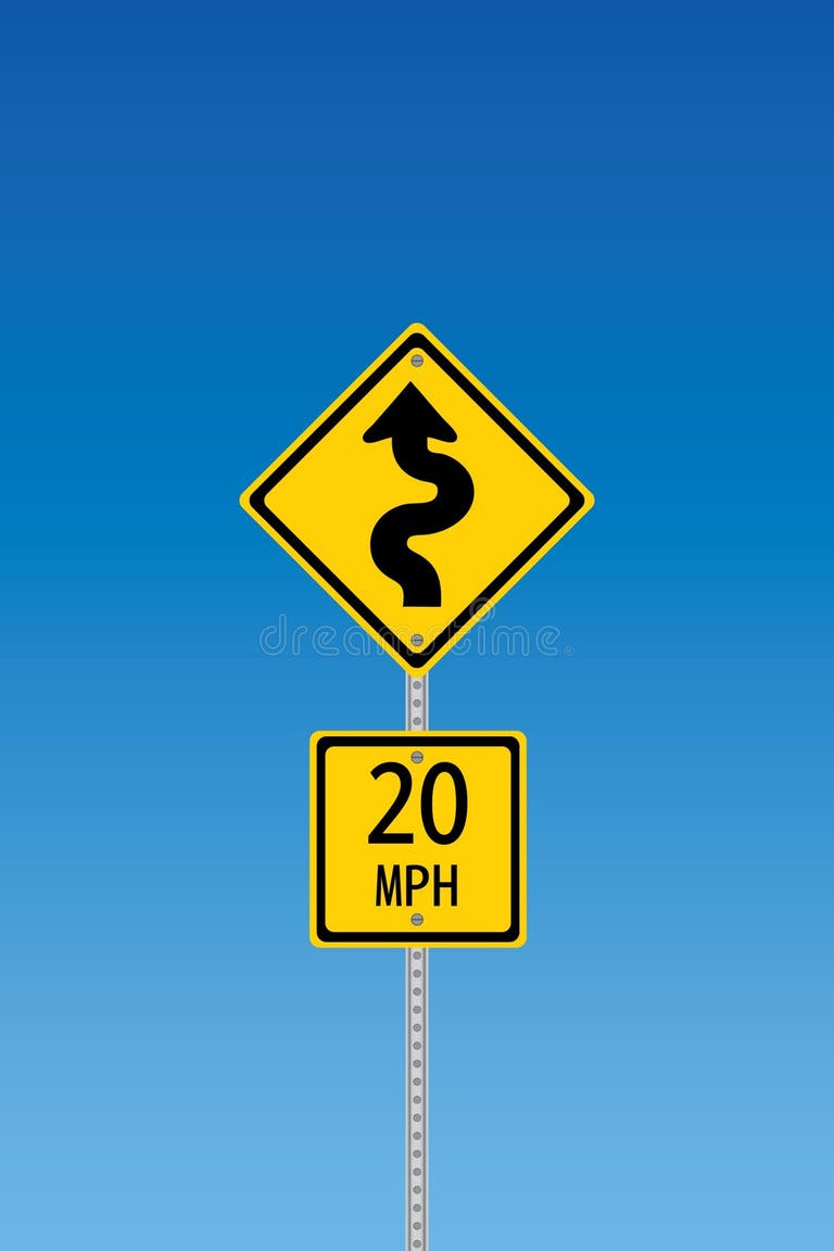 Curve Road Sign Stock Illustrations – 25,273 Curve Road Sign Stock ...