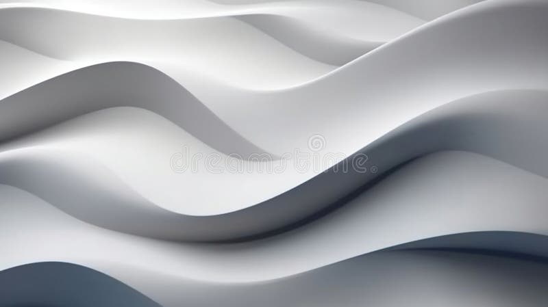 Curvy Smooth Rippled Surface, Minimal White Dynamic 3D Wave, Futuristic ...