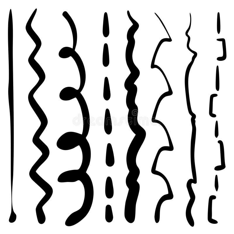 Curvy and Straight Vector Lines Set for Design Projects Stock ...