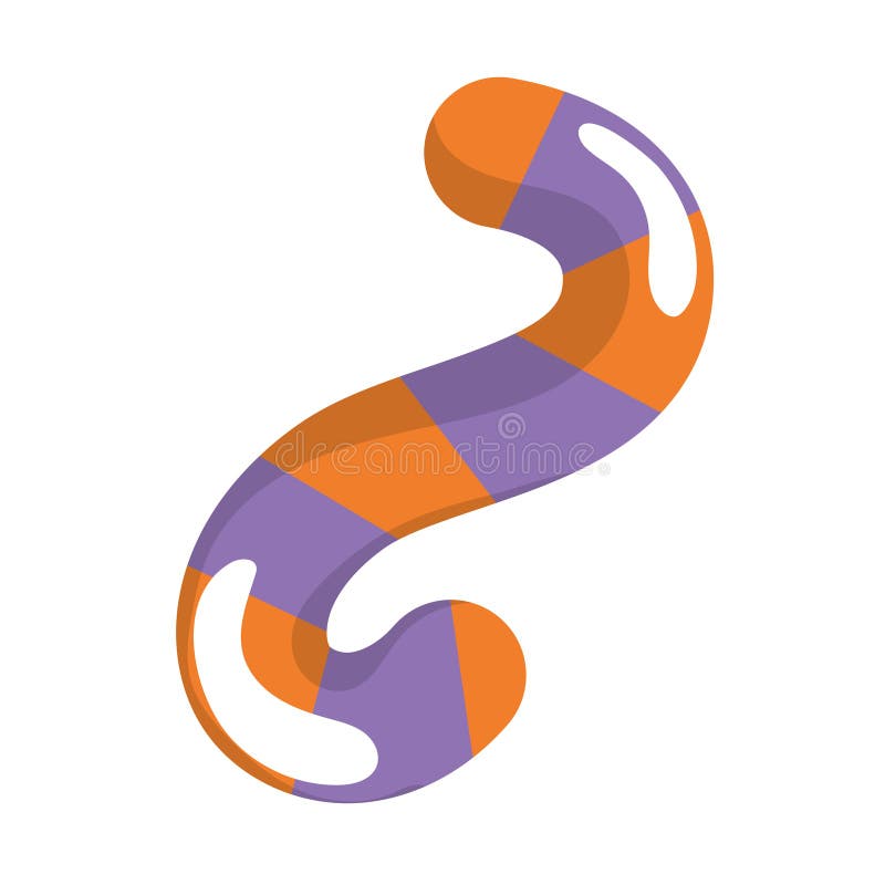 Curvy Striped Candy Stick. Vector Stock Vector - Illustration of purple ...