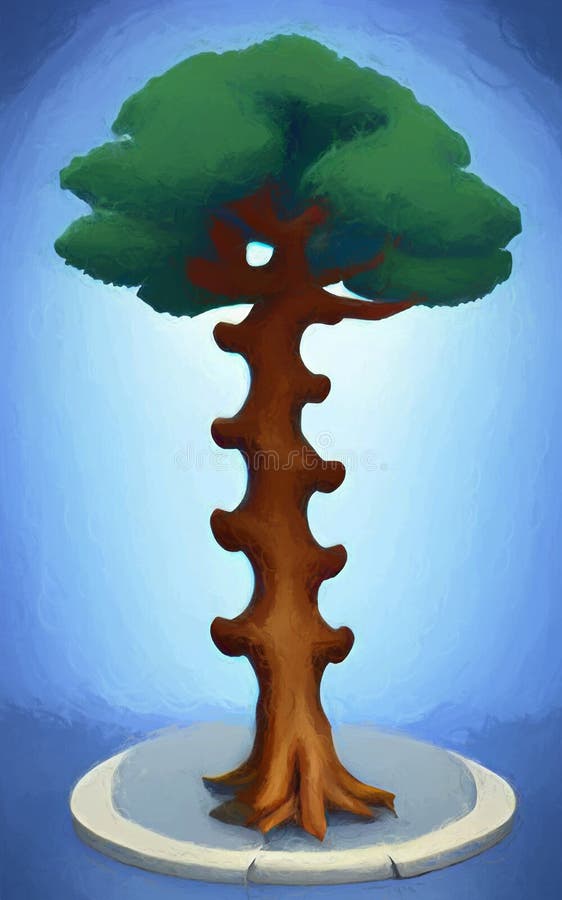Curvy Tree - Abstract Digiral Art Stock Illustration - Illustration of ...