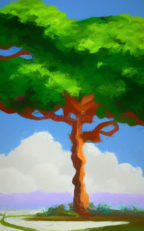 Curvy Tree - Abstract Digiral Art Stock Illustration - Illustration of ...