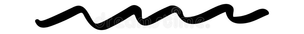 Curvy Wiggle Straight Underline Scribble Stock Vector - Illustration of ...