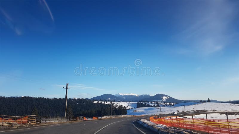 Curvy Winding Road into the Mountain Area Stock Photo - Image of modern ...