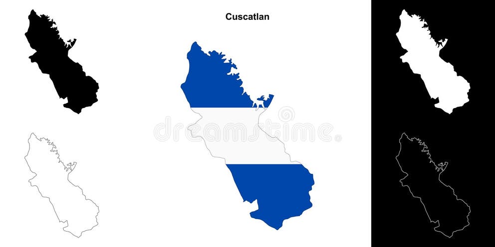 Cuscatlan outline map stock vector. Illustration of outline - 356724546