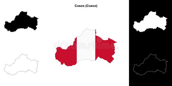 Cusco outline map stock vector. Illustration of shape - 371582536