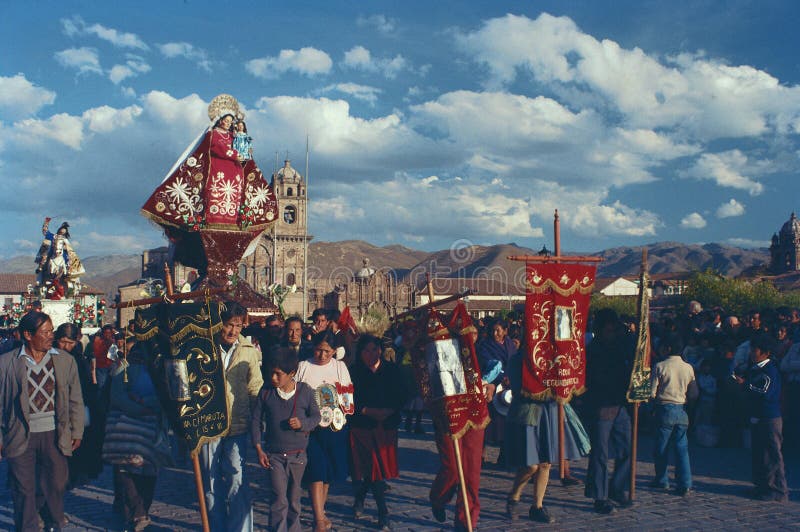 Cusco Peru, Catholic Procession in the Streets of the Virgin Mary of ...