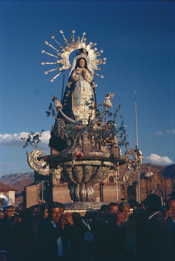 Cusco Peru, Old Catholic Cathedral from the 16th Century with a Gold ...