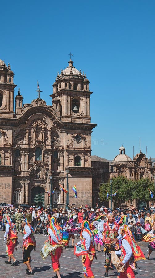 Cusco, Peru. June 25, 2023. Parade of Typical Dances in the Cathedral ...