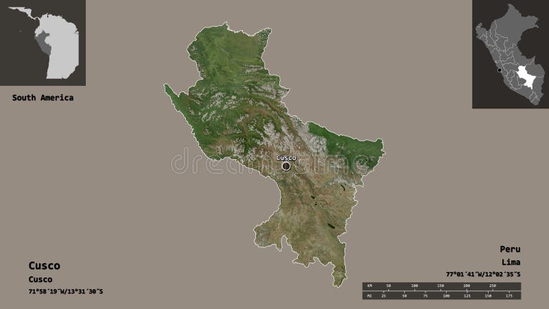 Cusco, Region of Peru,. Previews. Satellite Stock Illustration ...