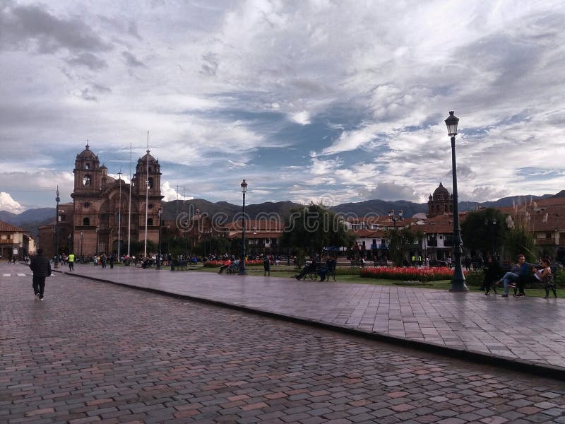 Cusco Square and Colonial Columns Editorial Photography - Image of ...