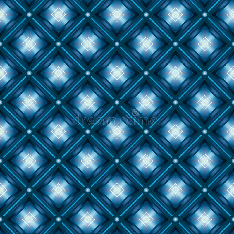 Cushion Blue Effect Seamless Pattern Stock Vector - Illustration of ...