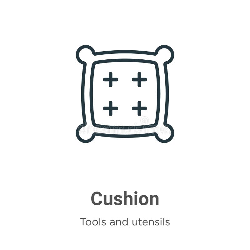 Cushion Outline Vector Icon. Thin Line Black Cushion Icon, Flat Vector ...