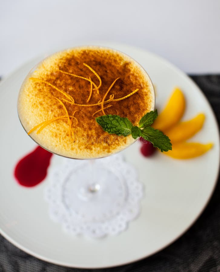 Custard stock image. Image of cinnamon, cake, mint, decoration - 28999013