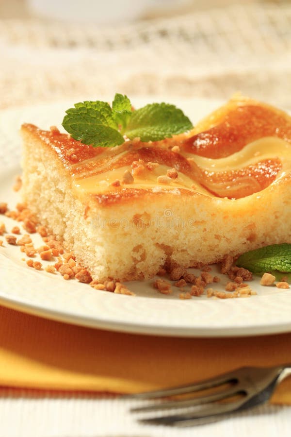 Custard cream sponge cake stock photo. Image of snack - 35180848