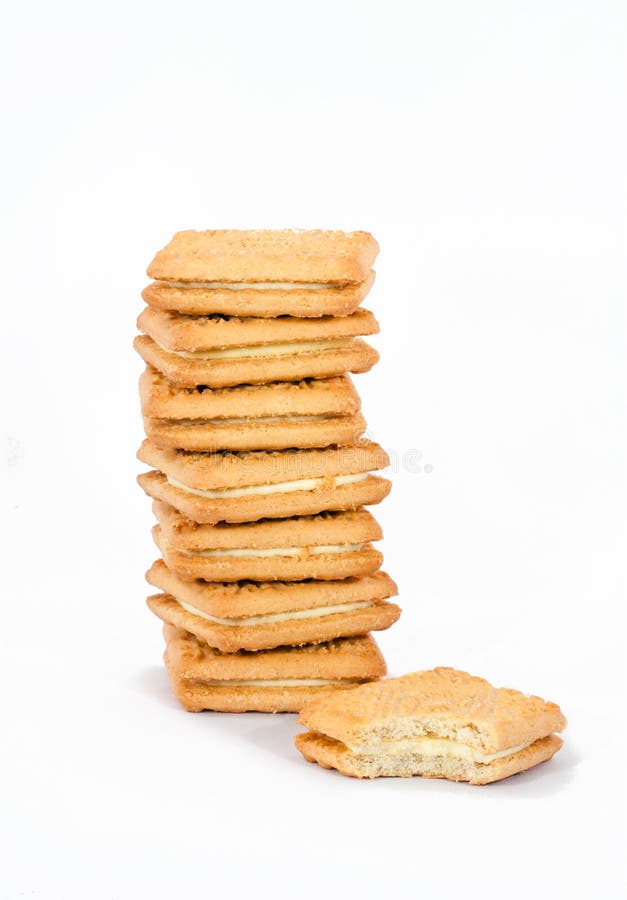 Custard Cream Stack stock photo. Image of cookies, sweet - 12141316