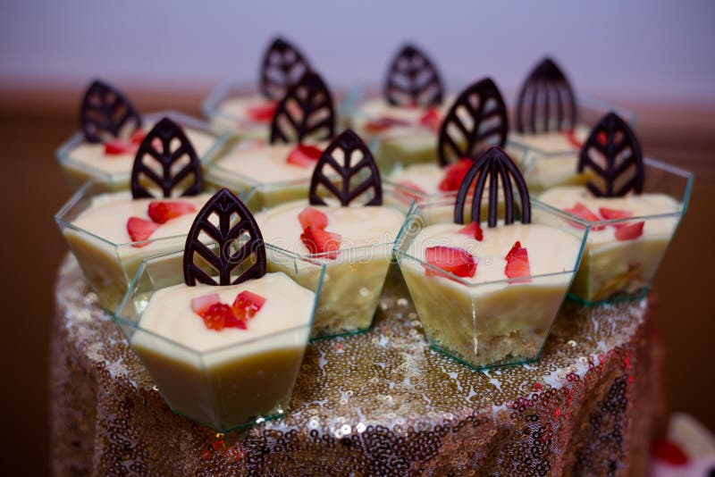 Custard dessert stock image. Image of raspberry, sweet - 95668847