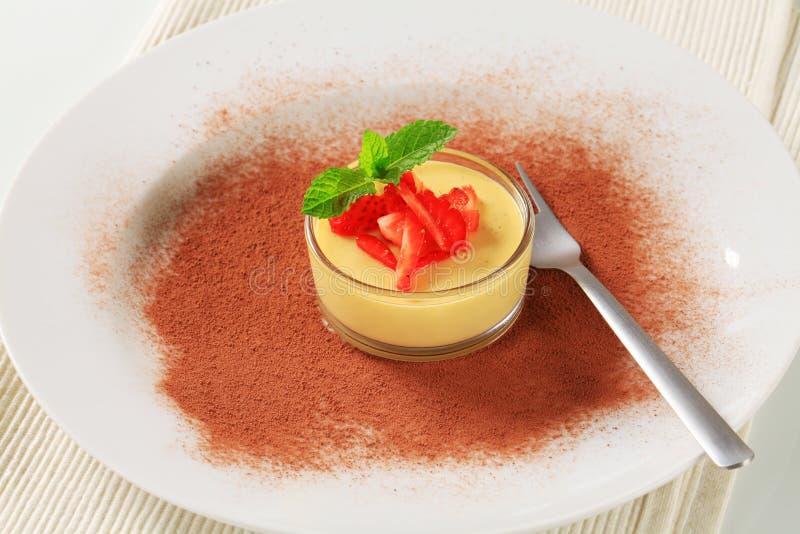 Custard dessert stock image. Image of delicious, cocoa - 55463301