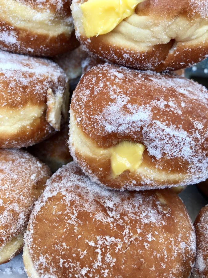 Custard Donuts stock photo. Image of ooze, oozing, donut - 118814558