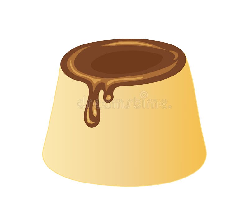 Custard Pudding with Strawberry. Hand Draw Sketch Vector. Dessert Stock ...