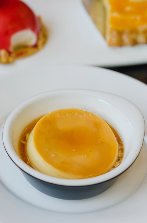 Custard pudding stock image. Image of color, white, sauce - 39927593