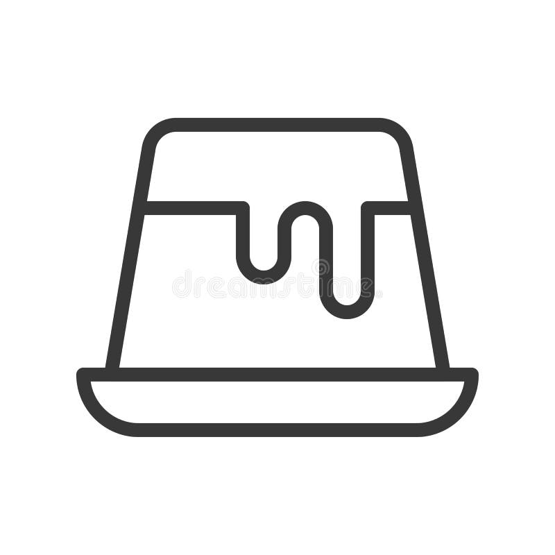 Custard Pudding with Strawberry. Hand Draw Sketch Vector. Dessert Stock ...