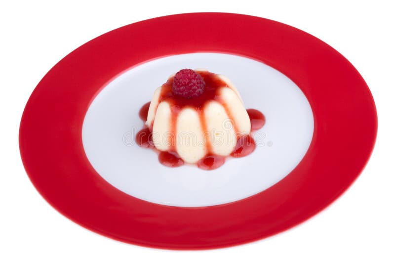 Custard with raspberry stock photo. Image of isolated - 15148708