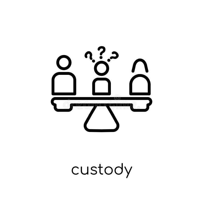 Custody Icon. Thin Linear Custody Outline Icon Isolated on White ...