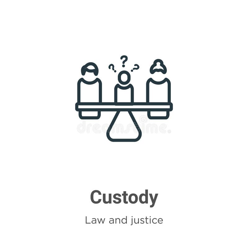 Custody Outline Vector Icon. Thin Line Black Custody Icon, Flat Vector ...