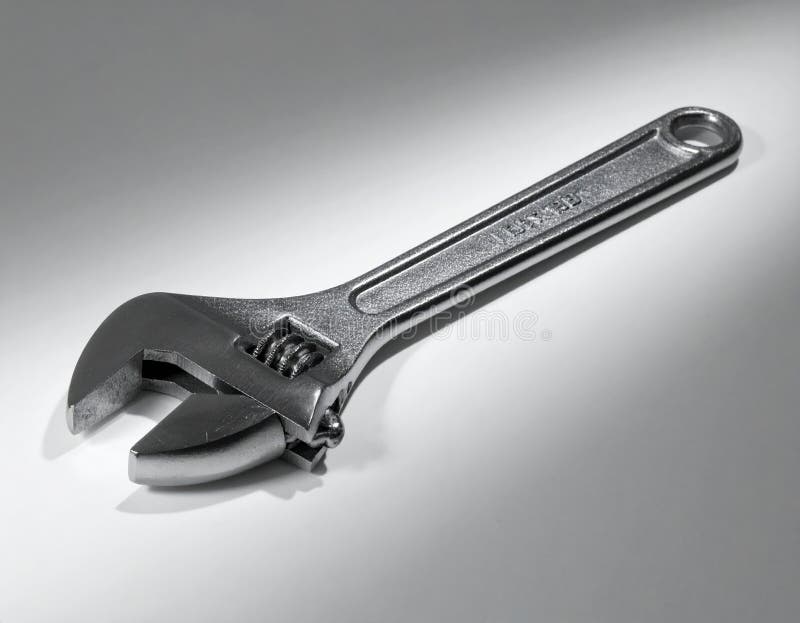 Custom Adjustable Wrench Shining Bright on Stock Image - Image of ...