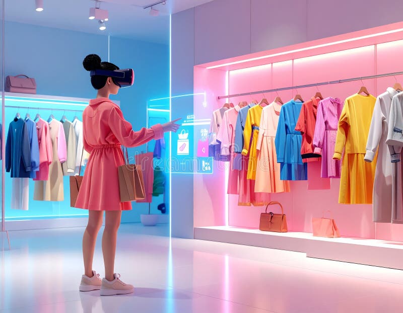 Futuristic Ar Fashion Shopping Experience with Virtual Clothing, Diverse Models, and Immersive ...