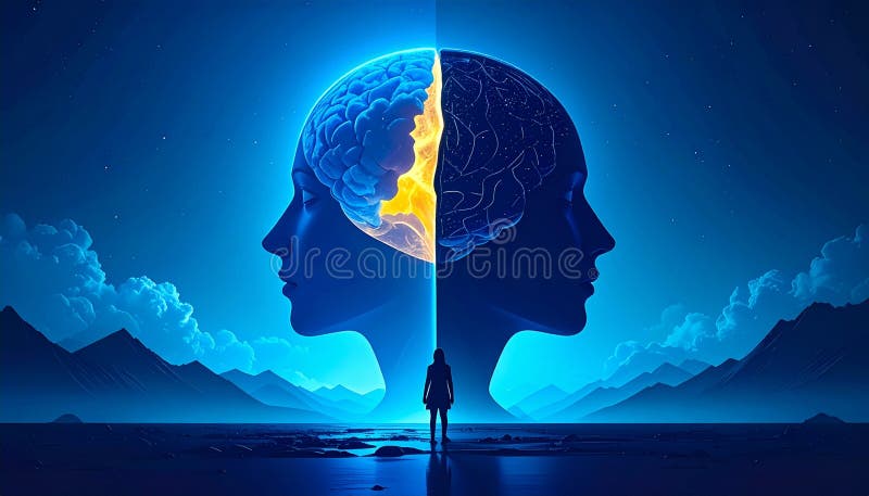 Surreal Dual Face with Sky and Sunset – Dream Vs Reality Concept Art ...