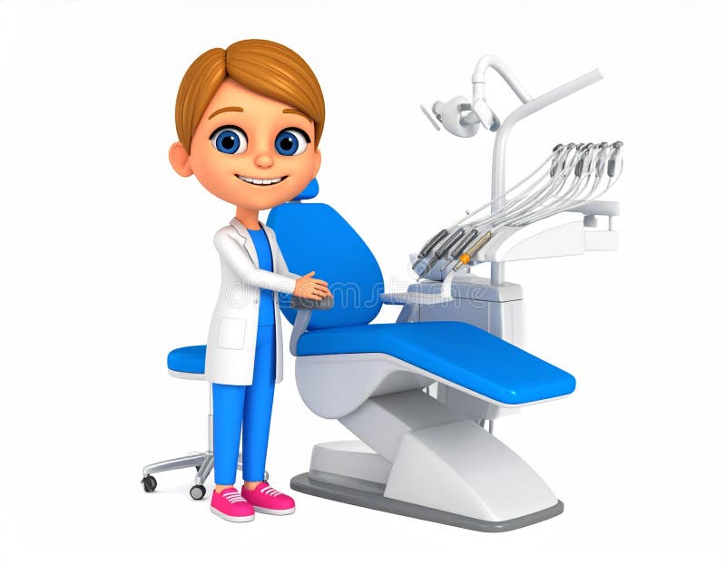 Child at dentist cartoon stock illustration. Illustration of children ...