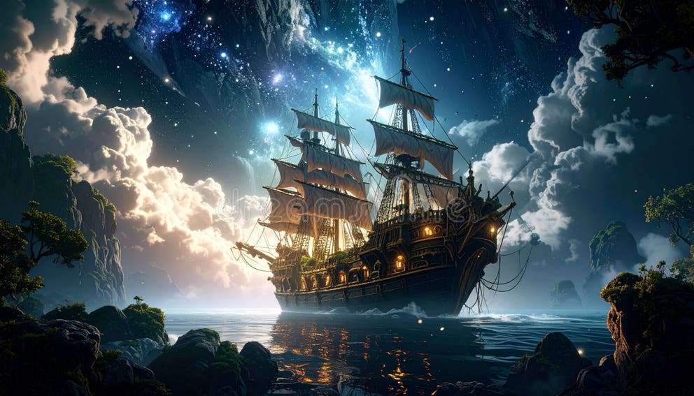 Drifting Beyond Time stock illustration. Illustration of magnificent ...