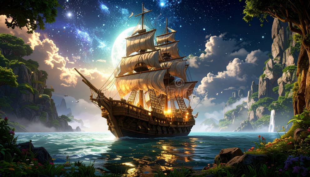 Drifting Beyond Time stock illustration. Illustration of dreamlike ...