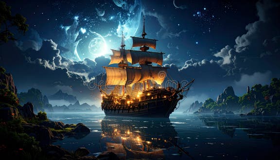 Drifting Beyond Time stock illustration. Illustration of celestial ...