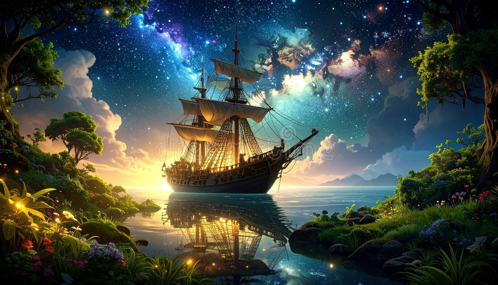 Drifting Beyond Time stock illustration. Illustration of ethereal ...