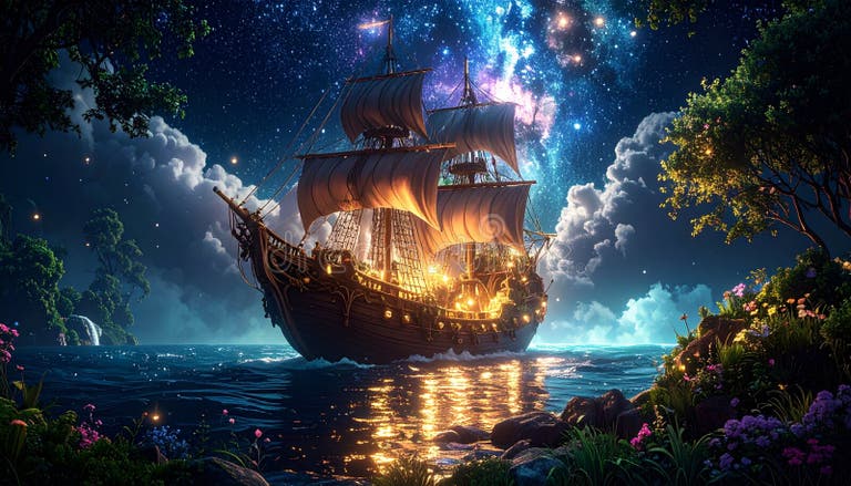 Drifting Beyond Time stock illustration. Illustration of cinematic - 381362444