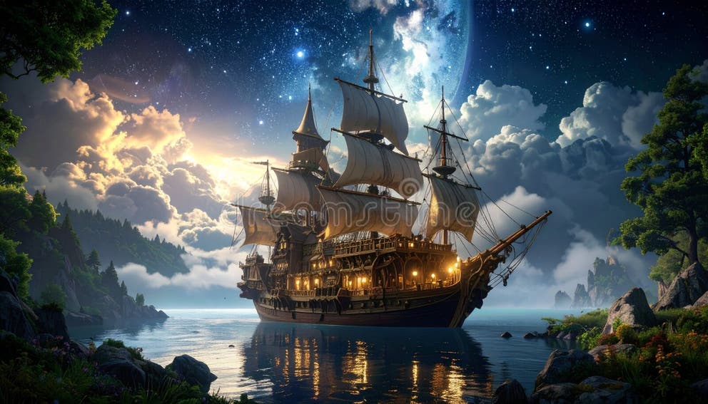 Drifting Beyond Time stock illustration. Illustration of fantasy - 381362448