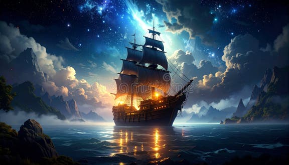 Drifting Beyond Time stock illustration. Illustration of reflections ...