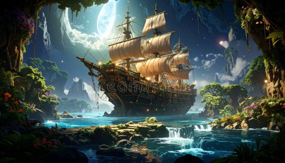 Drifting Beyond Time stock illustration. Illustration of majestic ...