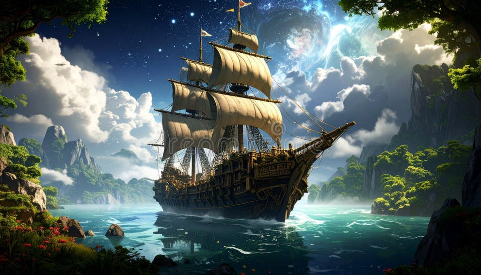 Drifting Beyond Time stock illustration. Illustration of craftsmanship ...