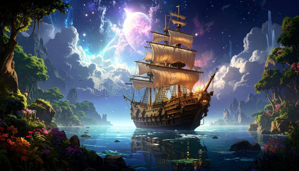 Drifting Beyond Time stock illustration. Illustration of journey ...