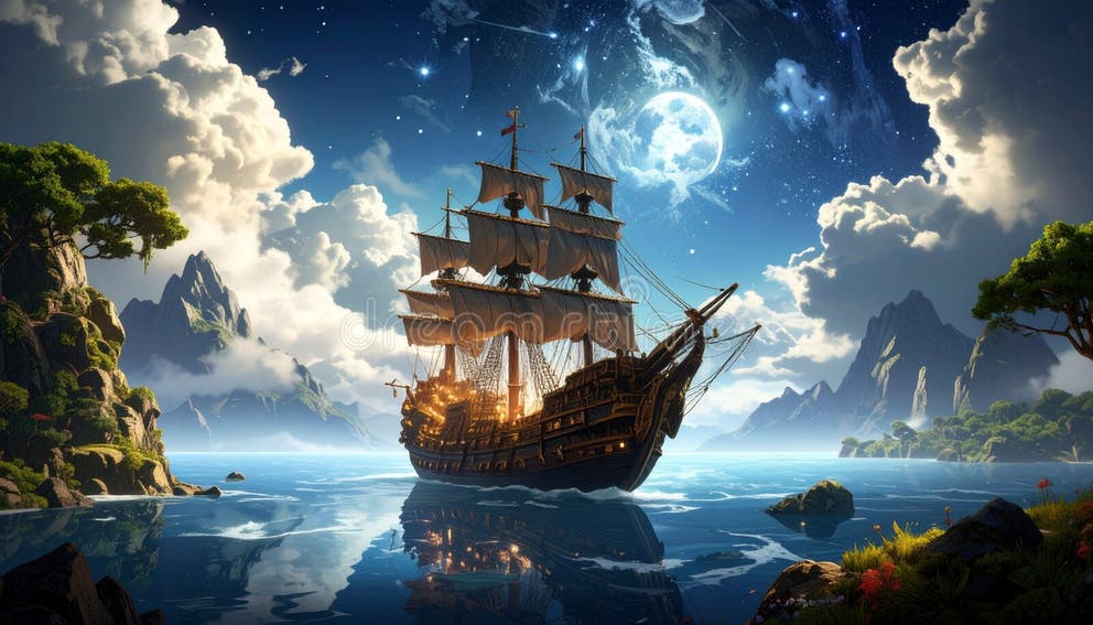 Drifting Beyond Time stock illustration. Illustration of realms - 381362525